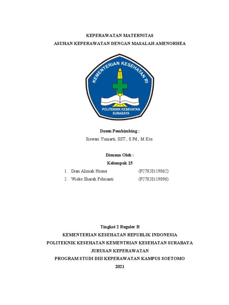 Askep Amenorhea - Kel.15 - 2RegB | PDF