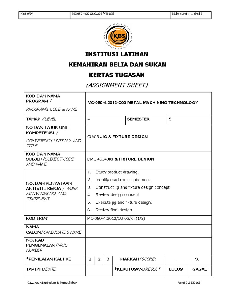 KERTAS TUGASAN (KT) C03-1 Baru | PDF
