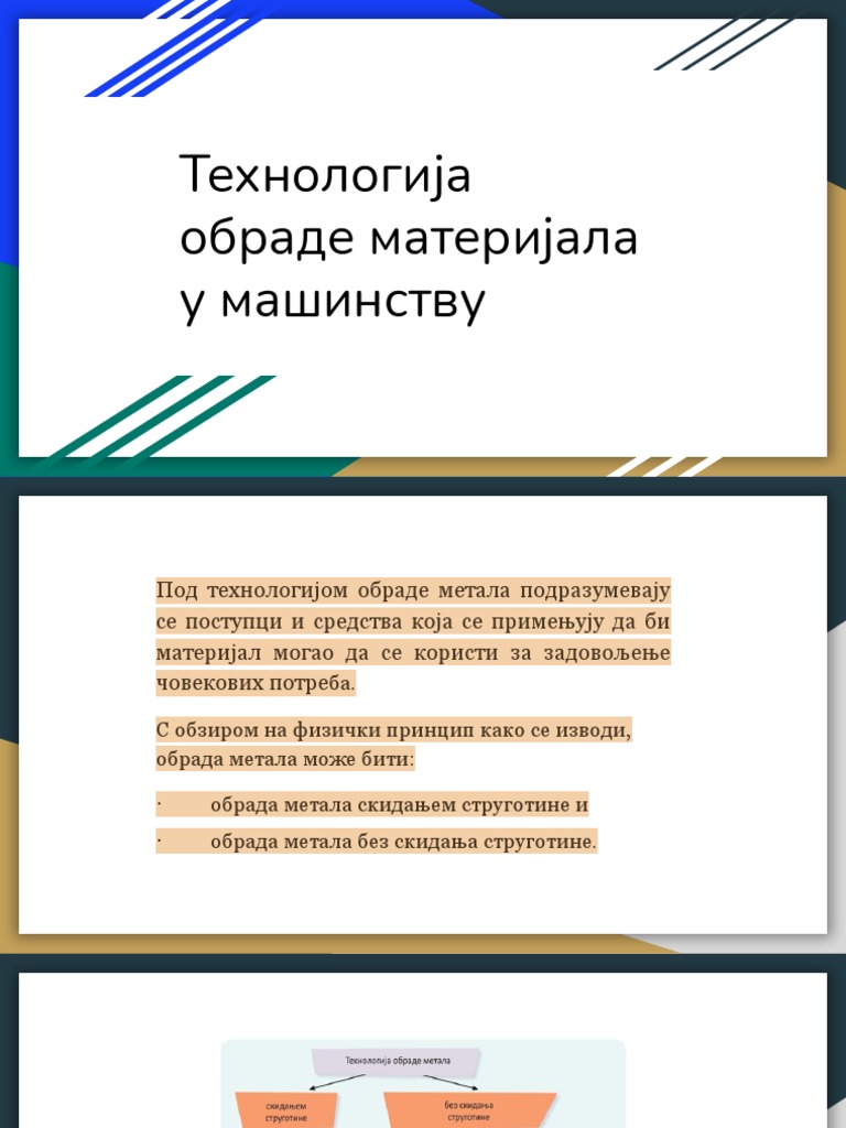 Технологија обраде материјала у машинству 7р. | PDF