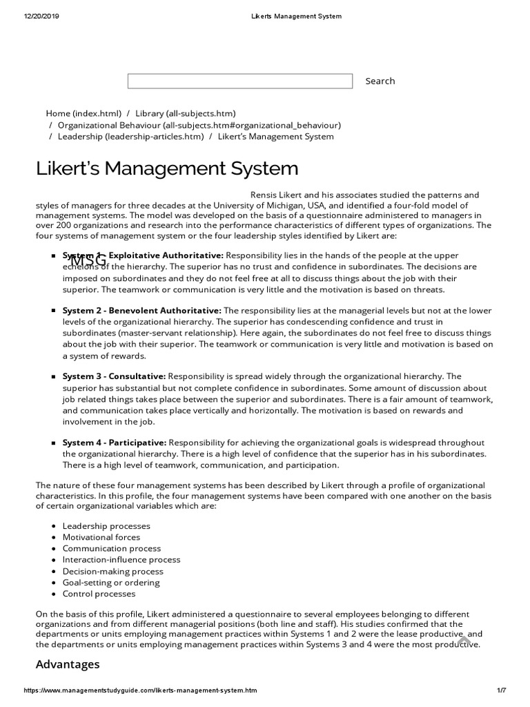 Likerts Management System | PDF | Hierarchy | Motivation