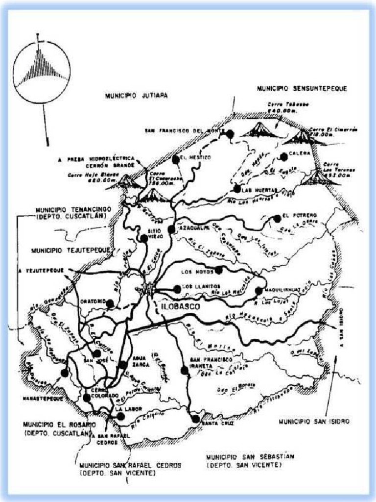 Mapa de Ilobasco y Sus Cantones
