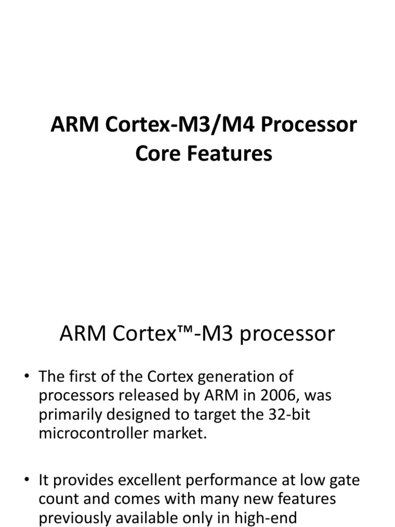 ARM Cortex-M3/M4 Processor Core Features | PDF | Arm Architecture | Microcontroller