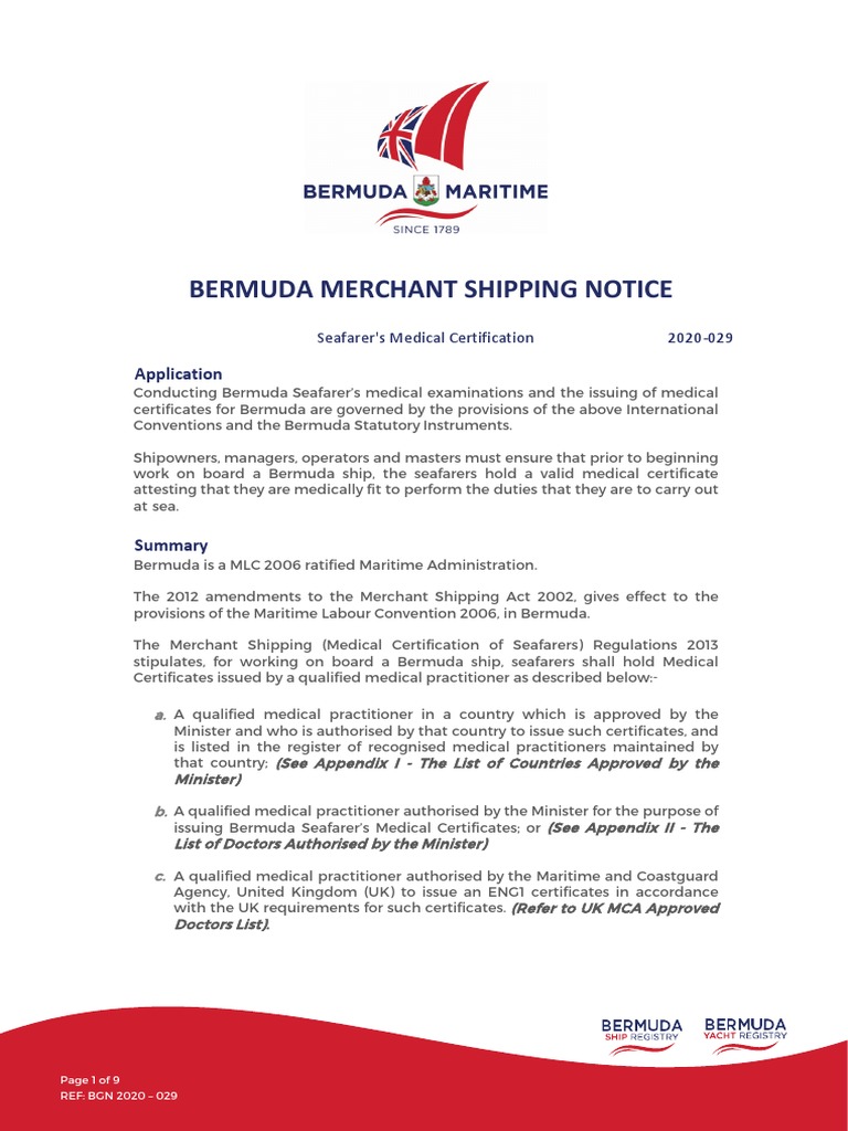 2020-029 List of Approved Doctors Bermuda Medical Certification | PDF ...