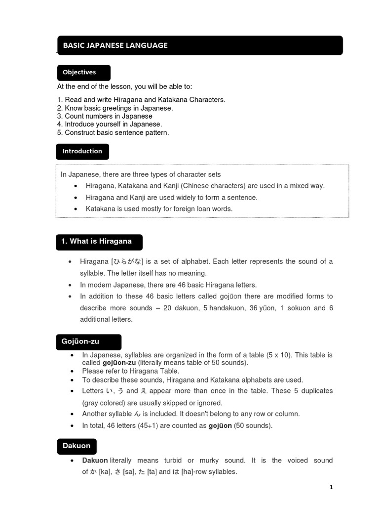2 Foreign-Language Japanese Module | PDF | Japanese Language | Japanese ...