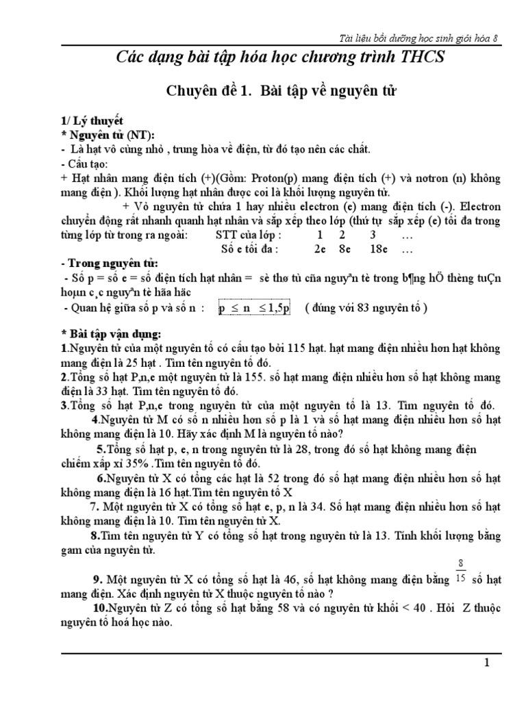 Các D NG BT Hóa THCS | PDF