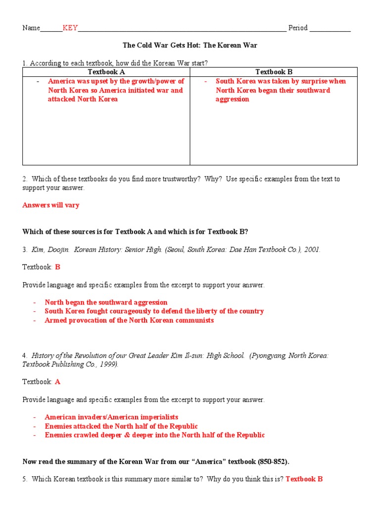 The Cold War Gets Hot: The Korean War: Textbook Publishing Co., 1999 ...