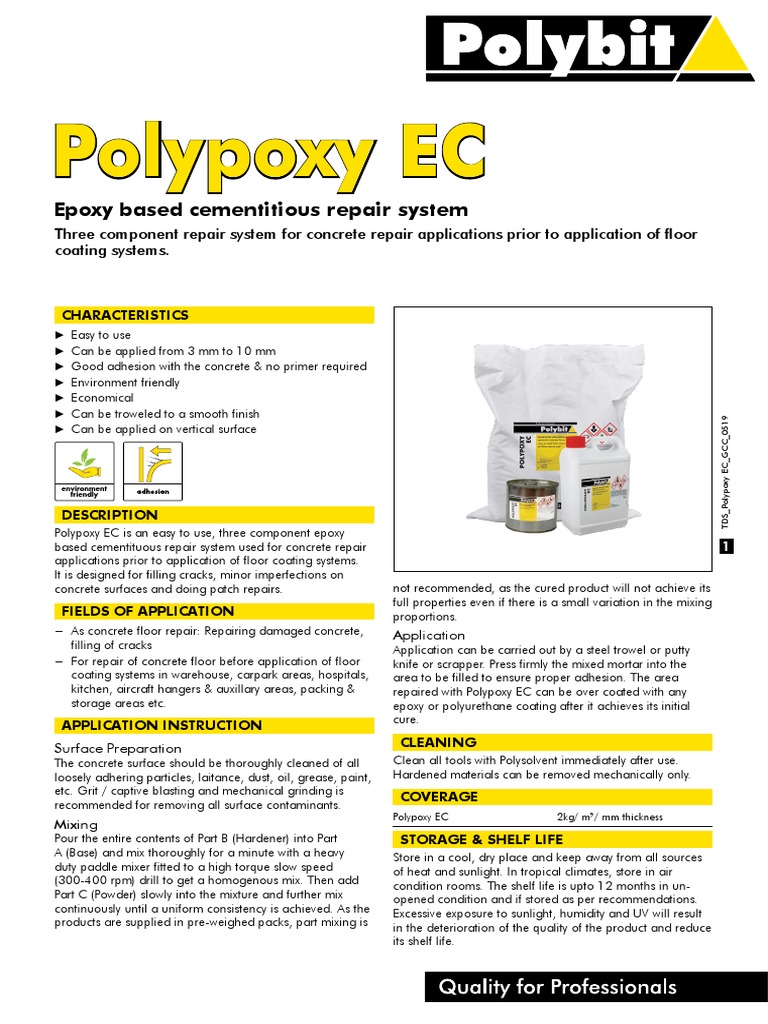Polypoxy EC: Epoxy Based Cementitious Repair System | PDF | Epoxy ...