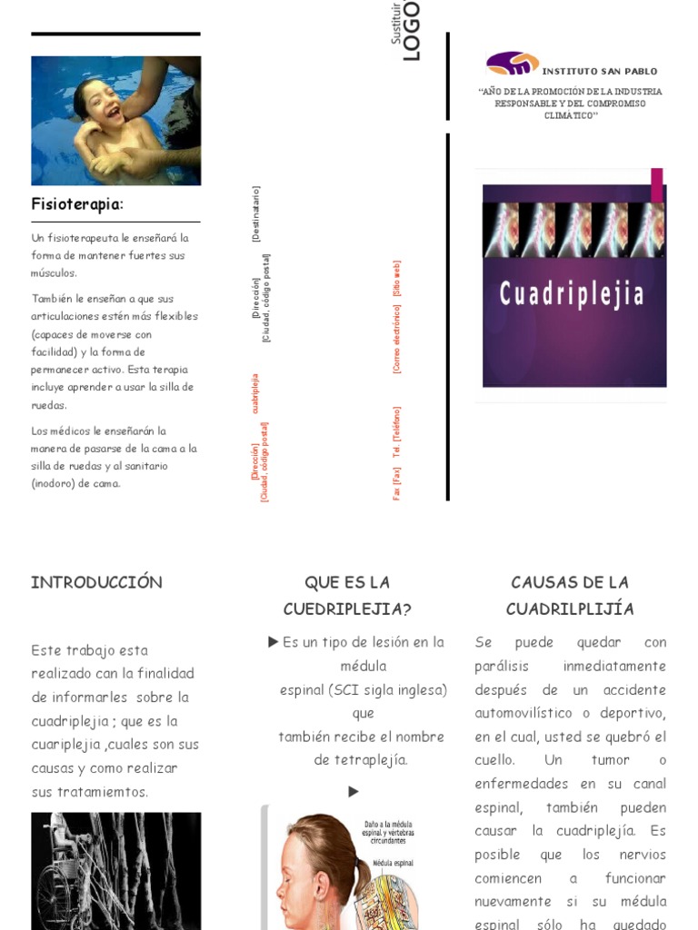 Triptico de Cuadriplejia | PDF | Parálisis cerebral | Terapia física