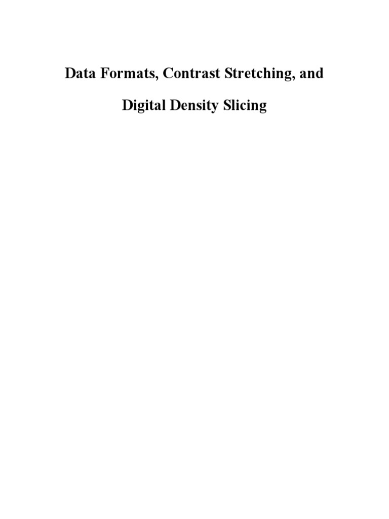 Lab 03 - Data Formats - Contrast Stretching - Density Slicing | PDF | Color | Graphic Design