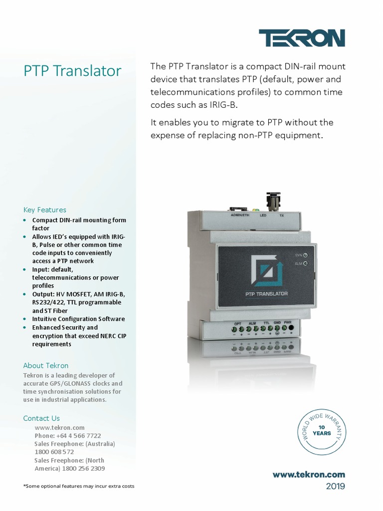 PTP Translator: Key Features | PDF | Networks | Computer Standards
