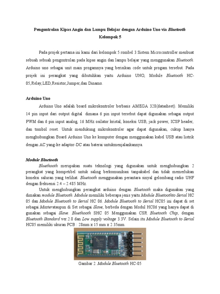 Pengontrolan Kipas Angin Dengan Arduino Uno Via Bluetooth | PDF