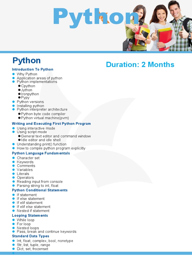 Python Duration 2 Months Pdf Python Programming Language 7364