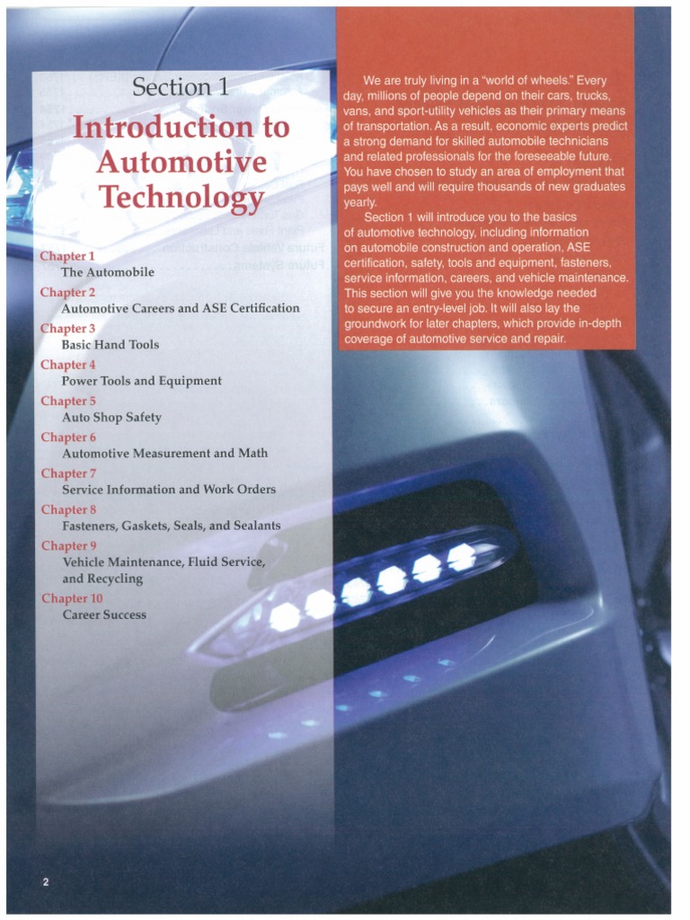 Textbook - Chapter (1) The Automobile | PDF