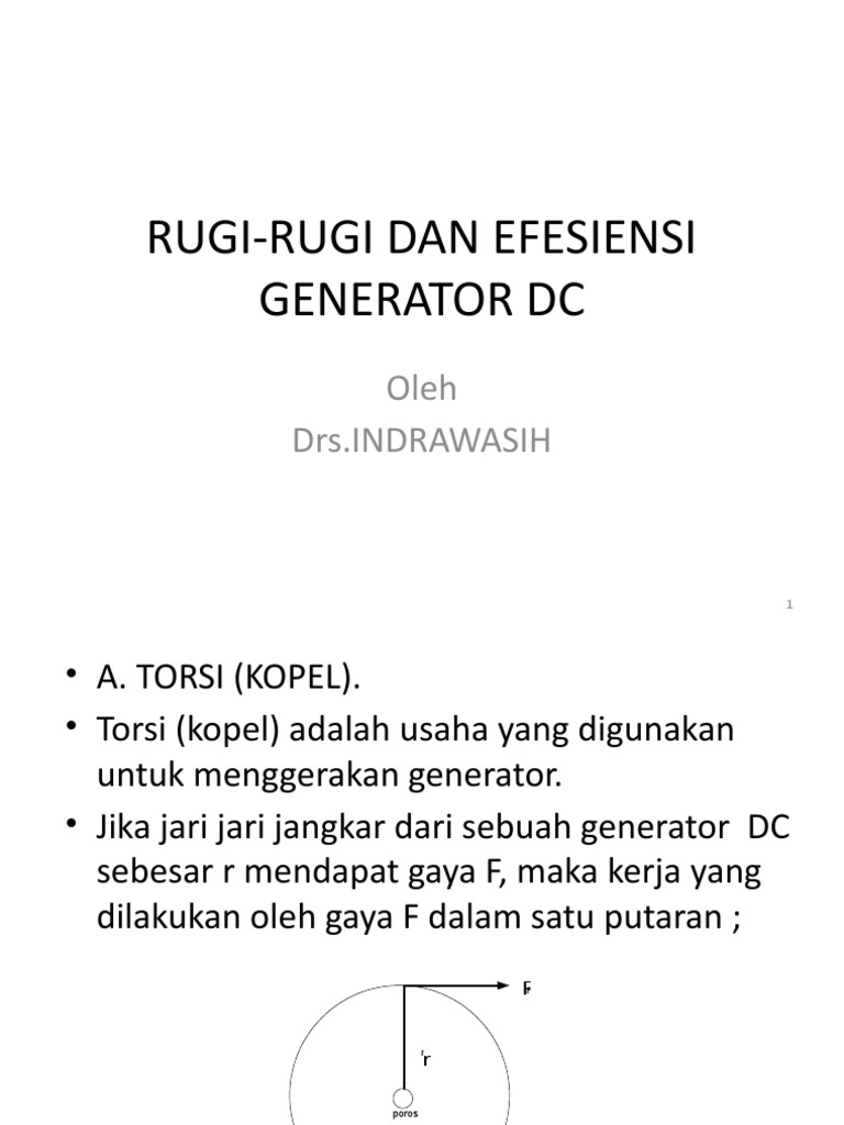 Rugi-rugi dan Efisiensi Generator DC | PDF