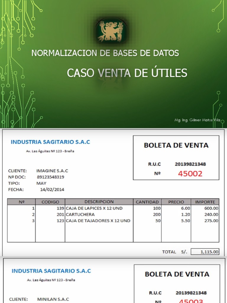 Ejemplo de Normalizacion - 01 - 1FN, 2FN, 3FN | PDF