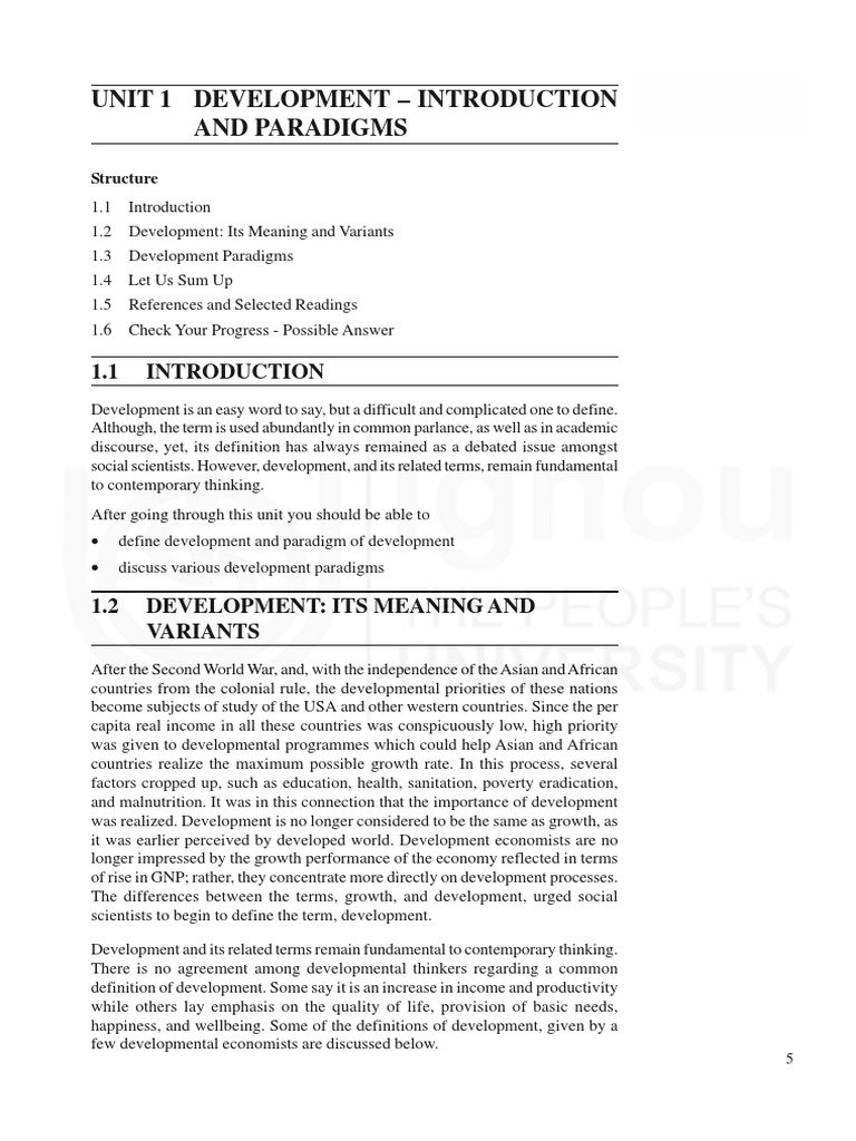 Unit 1 Development - Introduction and Paradigms: Structure | PDF ...