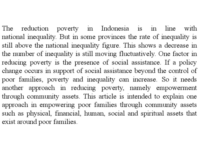 The Reduction Poverty | PDF