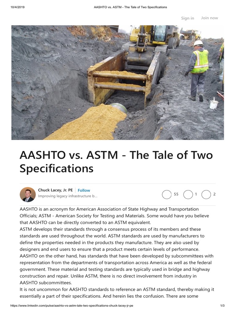 0.1 AASHTO vs. ASTM - The Tale of Two Specifications | PDF ...