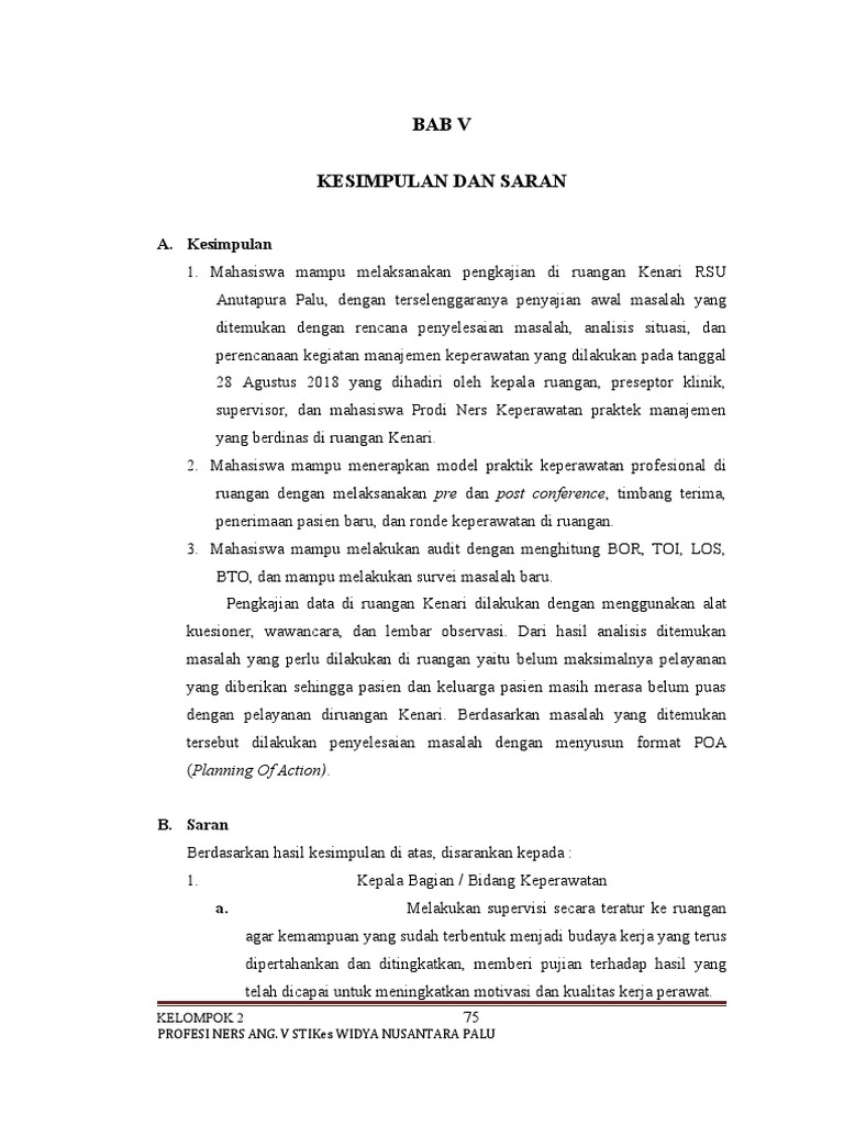 BAB V (Kesimpulan Dan Saran) | PDF