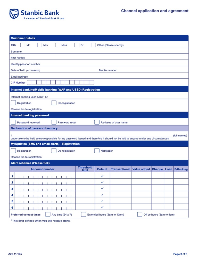 Internet Banking Application Form | PDF | Online Banking | Banks & Banking