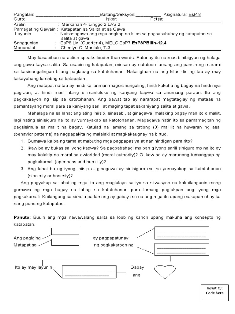 Esp8 Q4 Week2 Las2 | PDF