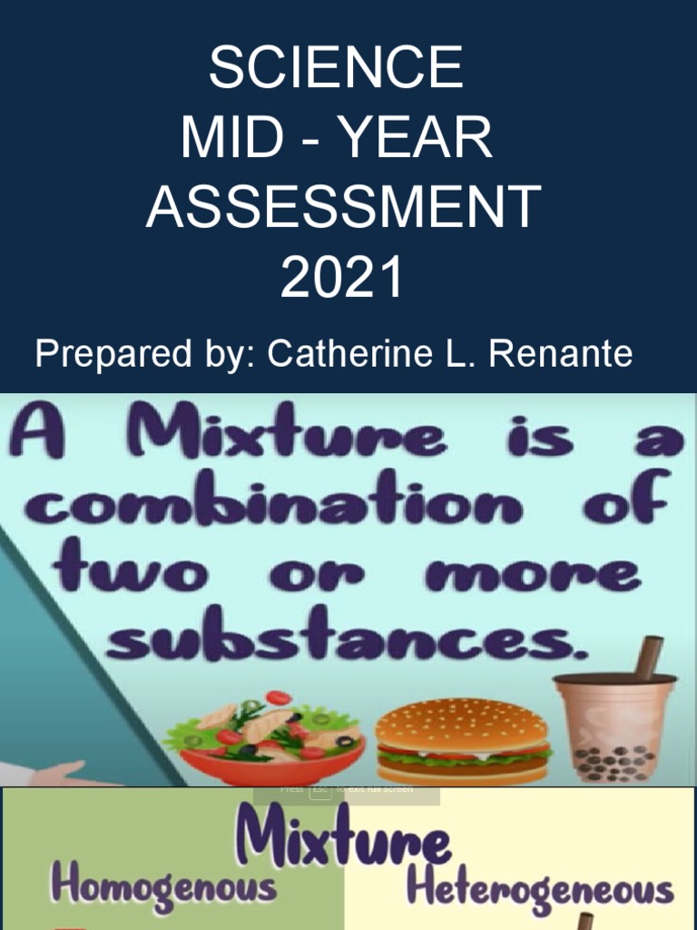Science Mid-Year Assessment 2021 | PDF | Solution | Mixture