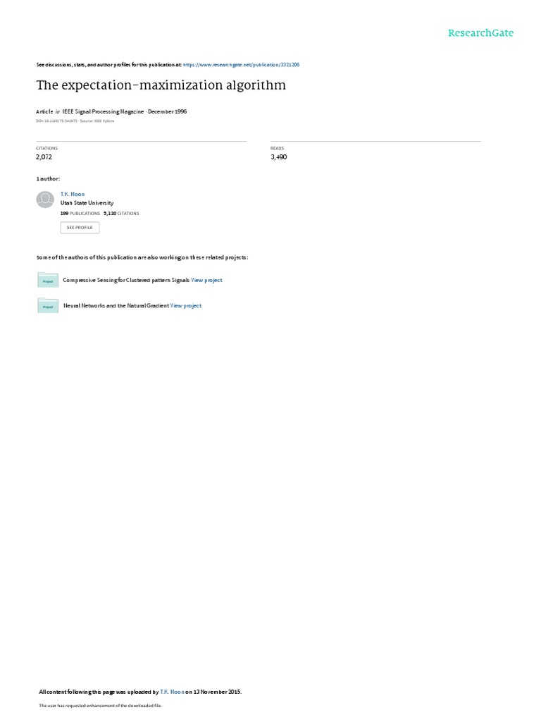 The Expectation-Maximization Algorithm Explained | PDF | Probability ...