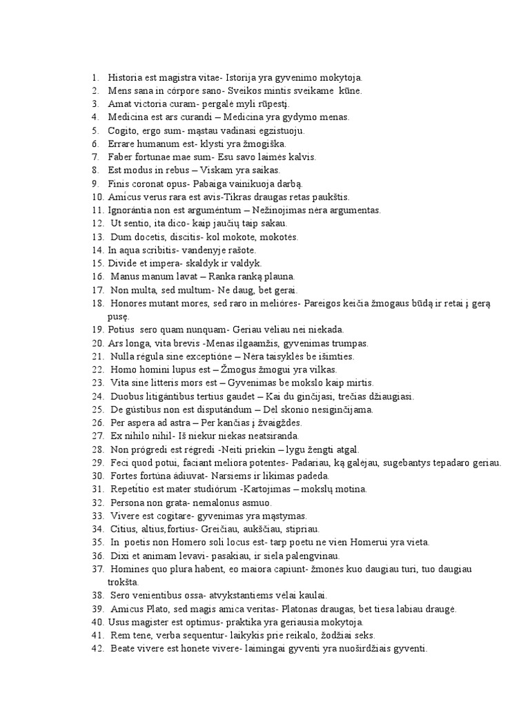 Lotyniški Posakiai | PDF