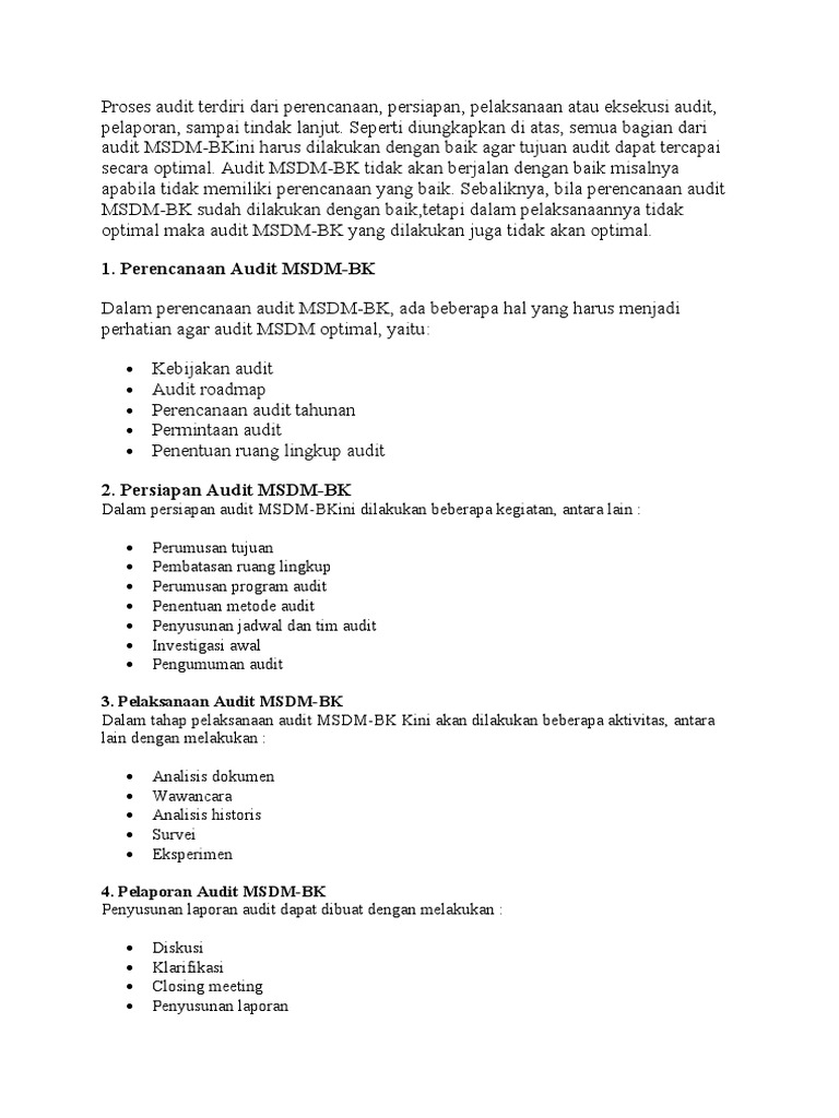 Audit SDM, EKMA4476 | PDF