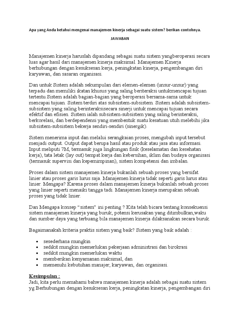 Manajemen Kinerja, EKMA4263 | PDF