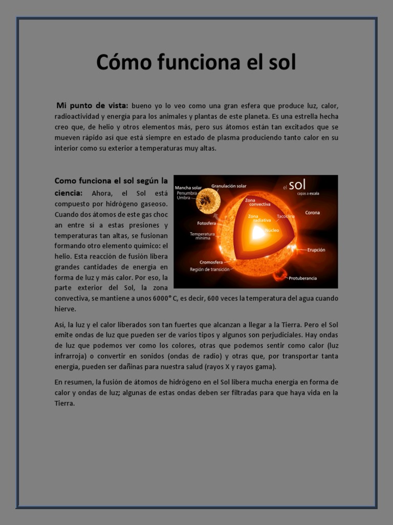 Explicación de cómo funciona el sol según la ciencia y las opiniones de ...