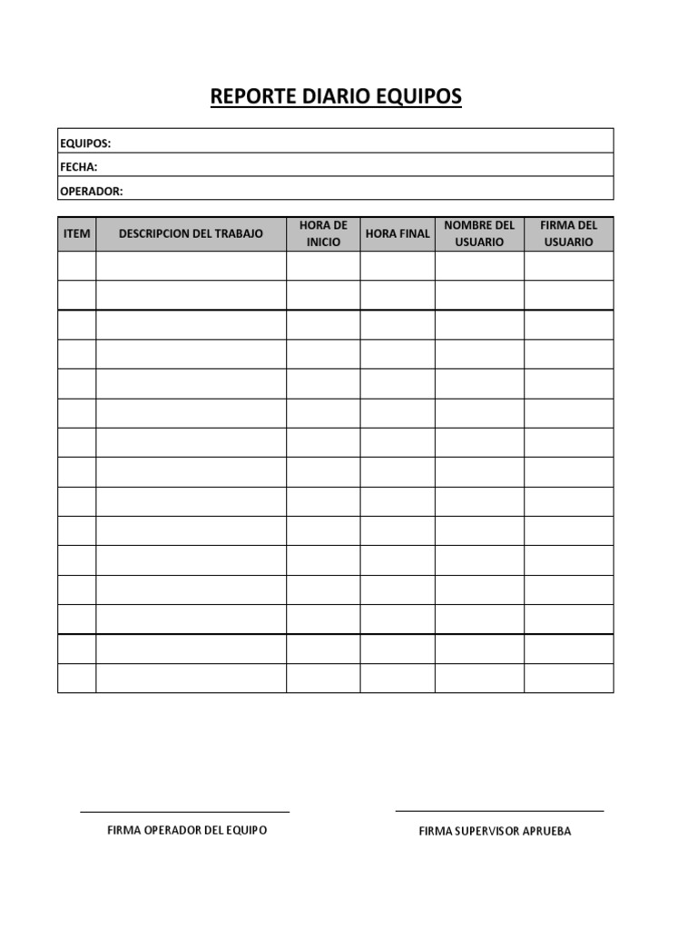 Reporte Equipos | PDF