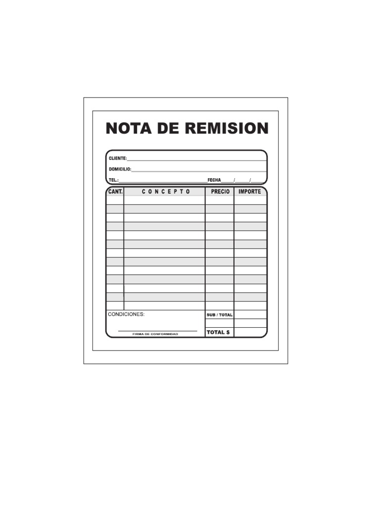 Nota de Remision | PDF
