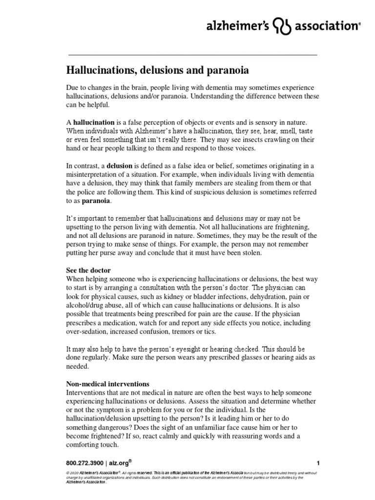 Hallucinations, Delusions and Paranoia: See The Doctor | PDF | Paranoia ...