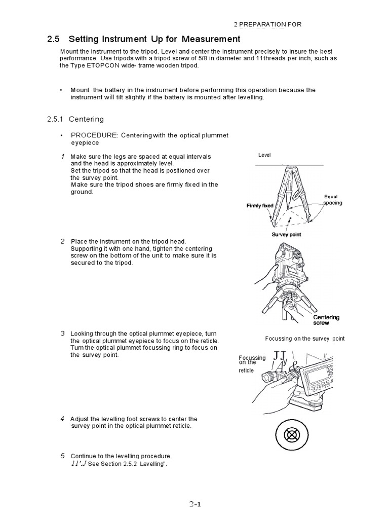 Preparing the Instrument: Centering and Levelling for Accurate ...