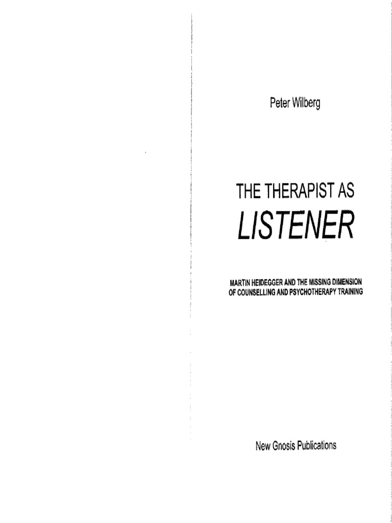 The Therapist As Listener Peter Wilberg | PDF