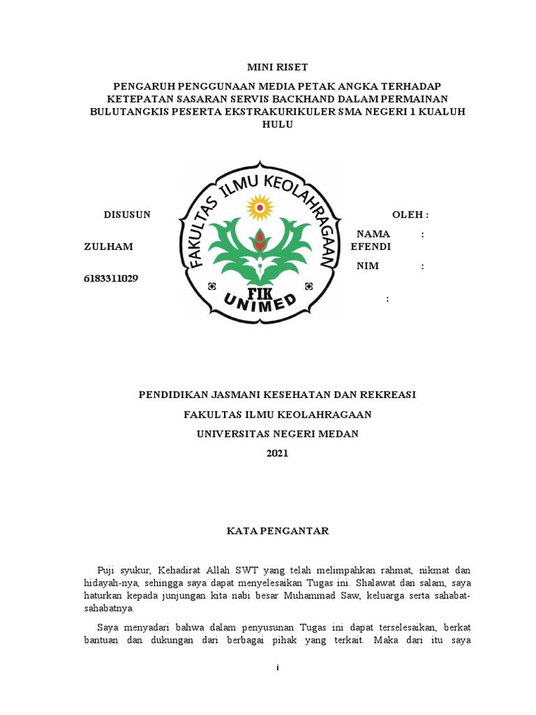Mini Riset Bulu Tangkis Zulham Efendi | PDF