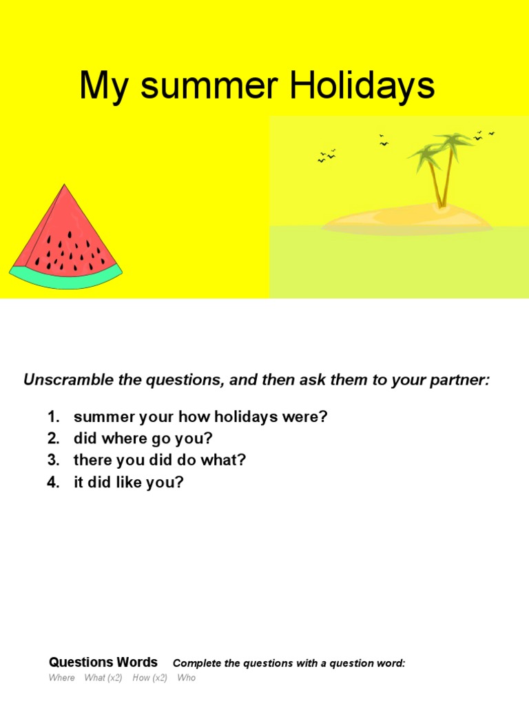 My Summer Holidays | PDF