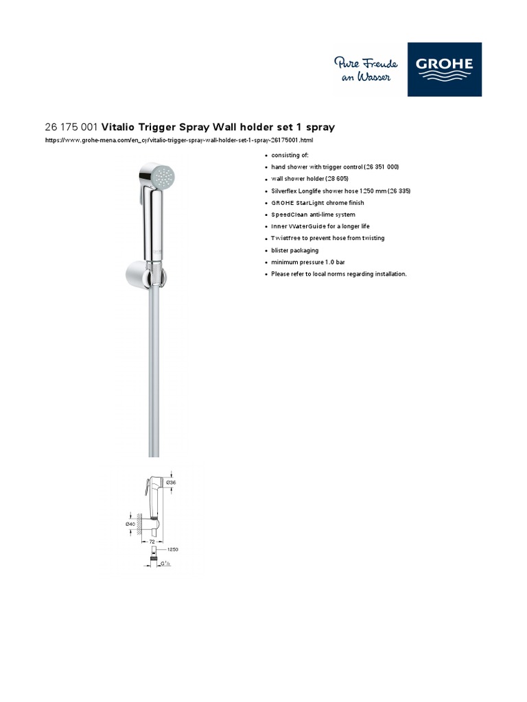 26 175 001 Vitalio Trigger Spray Wall Holder Set 1 Spray | PDF