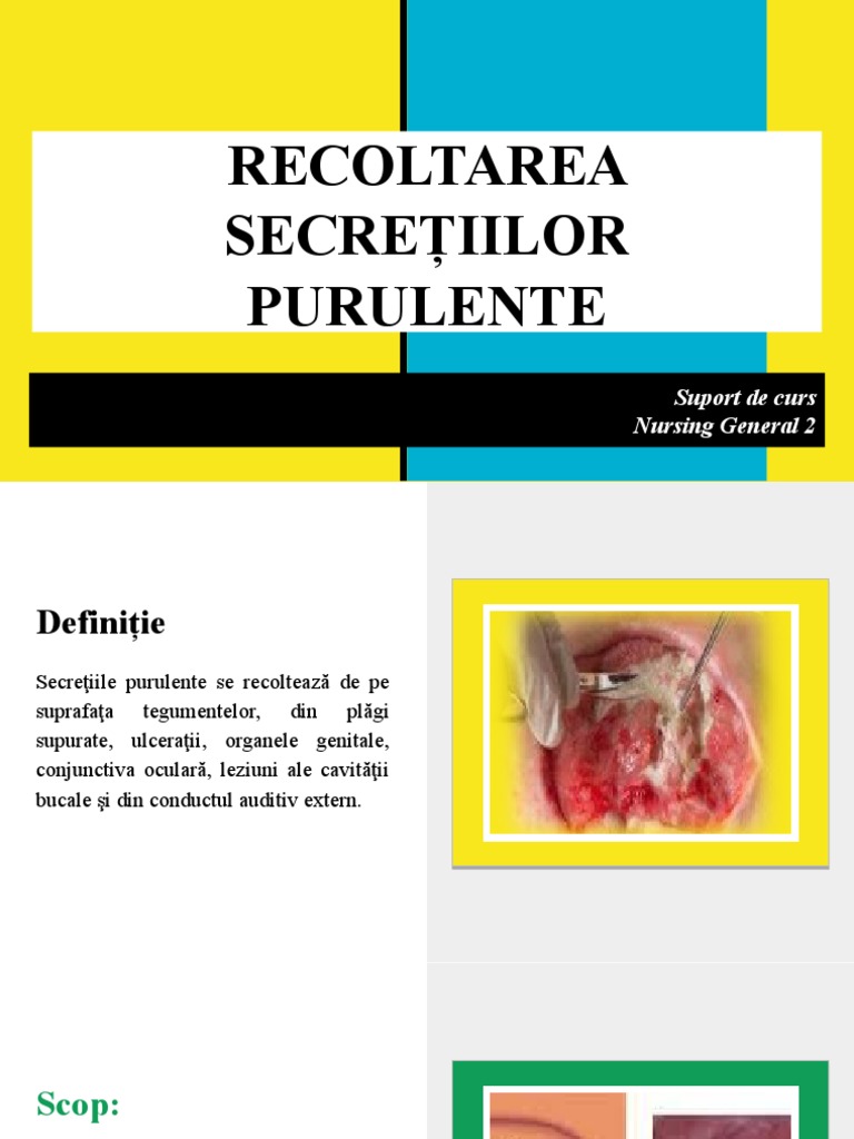Recoltarea Secrețiilor Purulente Pdf