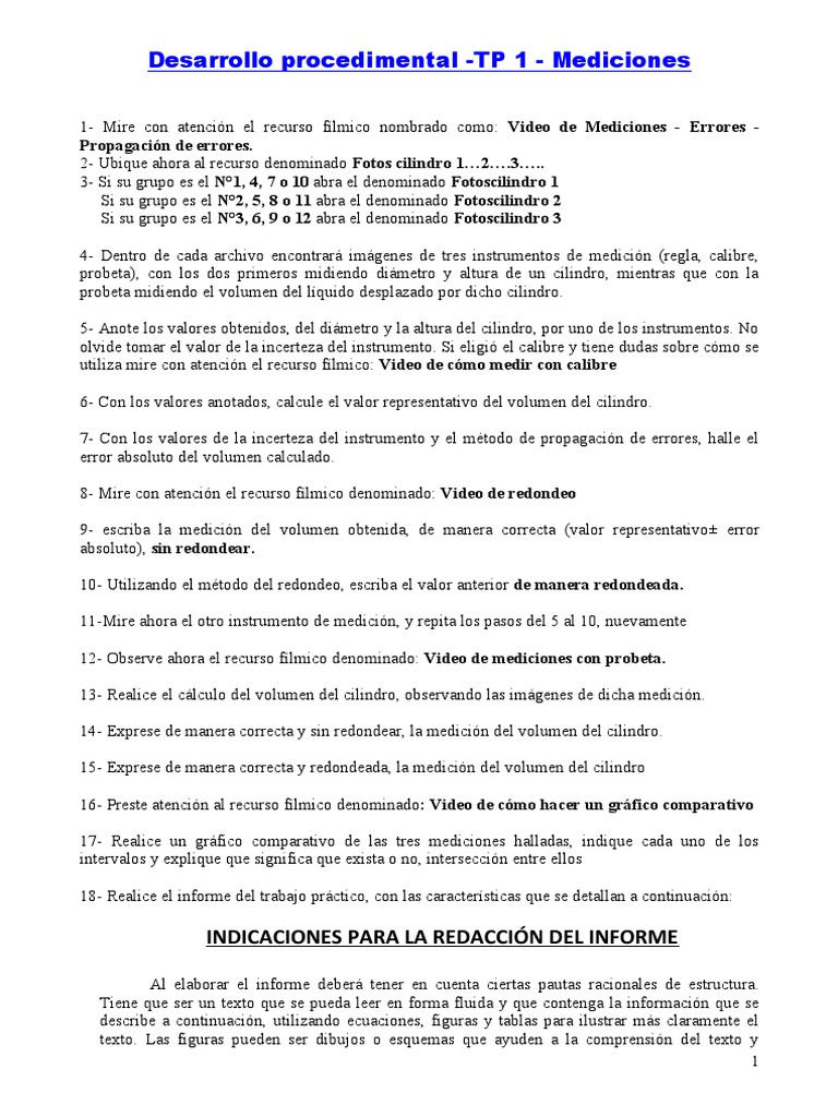 TP 1 Mediciones y Errores 2021 Aula Virtual | PDF | Medición | Metrología