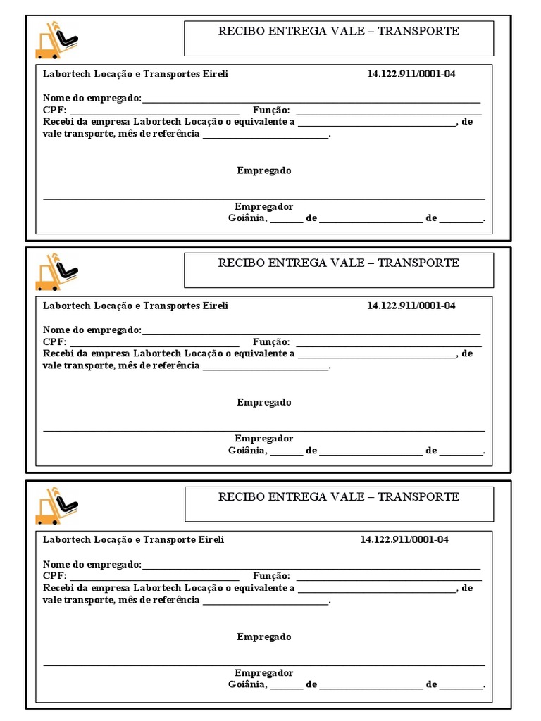 Recibo de Vale Transporte | PDF