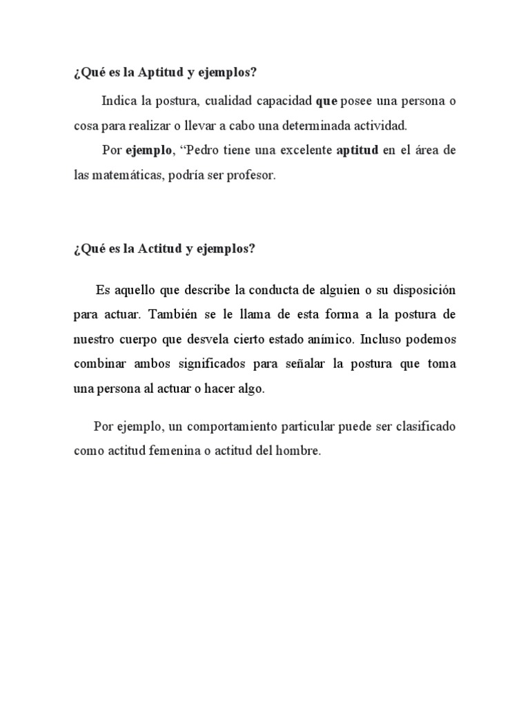 Qué Es La Aptitud y Ejemplos | PDF