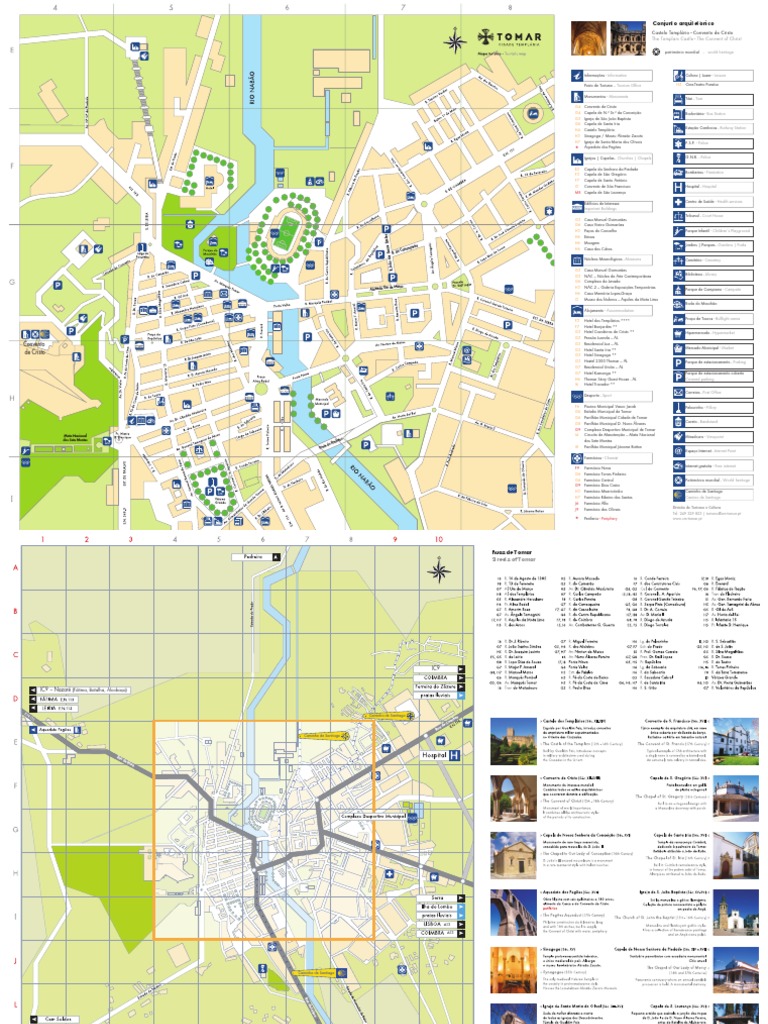 Mapa Turístico de Tomar, Portugal | PDF | Turismo e lazer | Hotel e ...