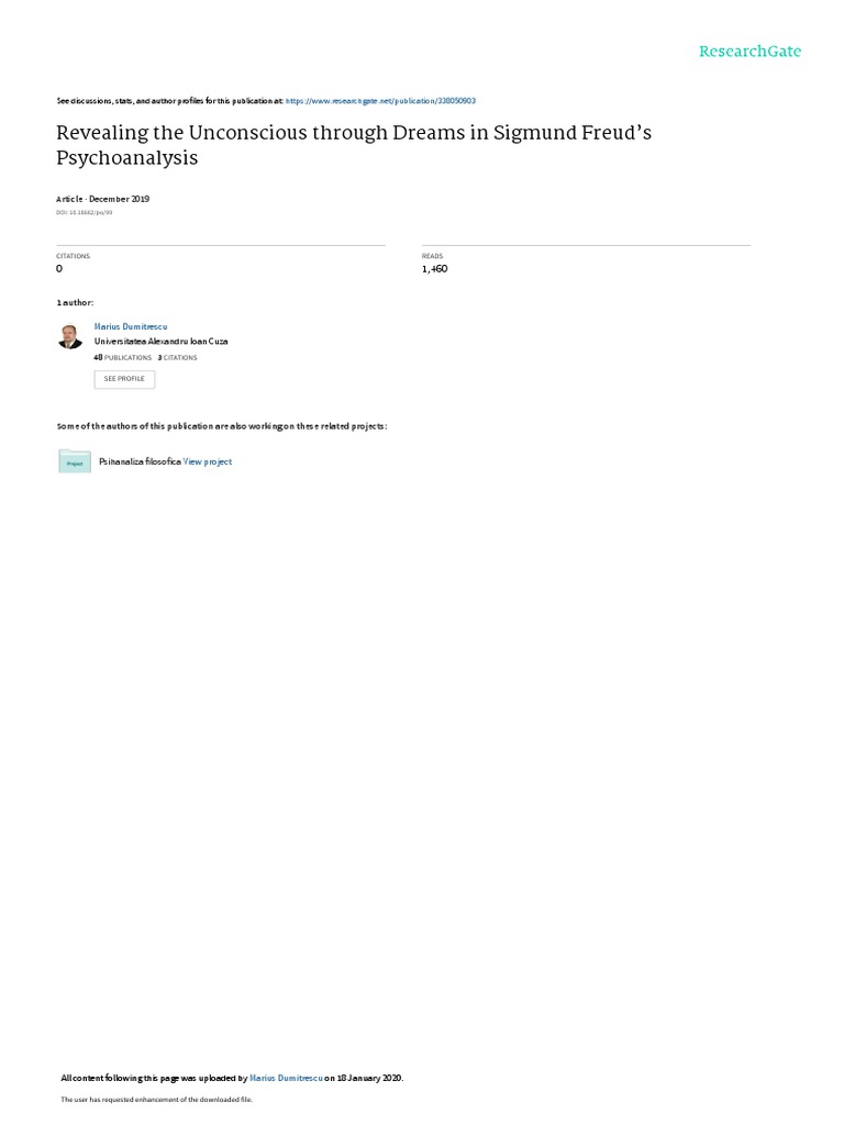 Revealing The Unconscious Through Dreams | PDF | Unconscious Mind | Dream