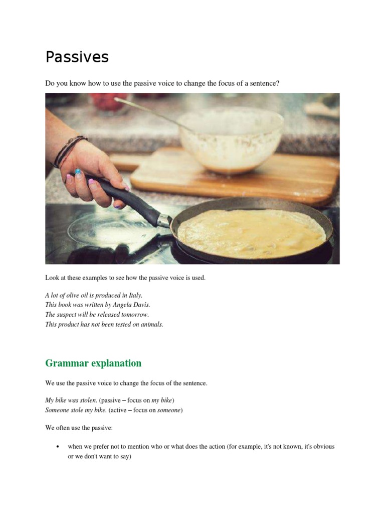 Passive Voice | PDF | Grammatical Tense | Syntax