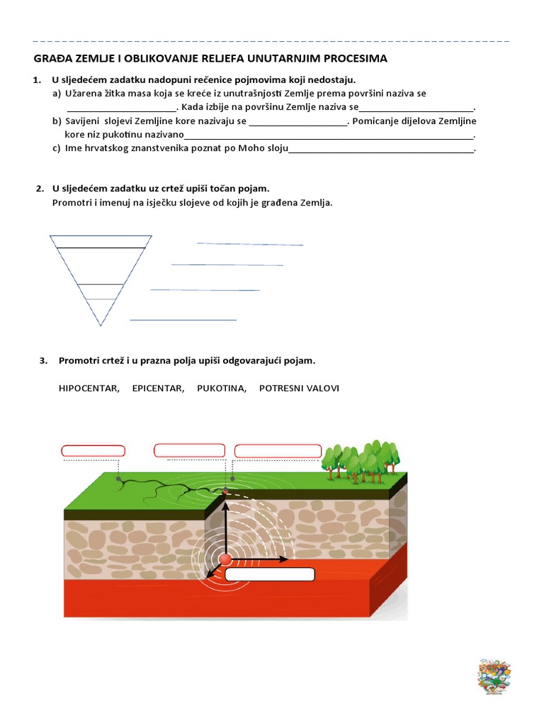 Građa Zemlje I Oblikovanje Reljefa Unutarnjim Procesima | PDF