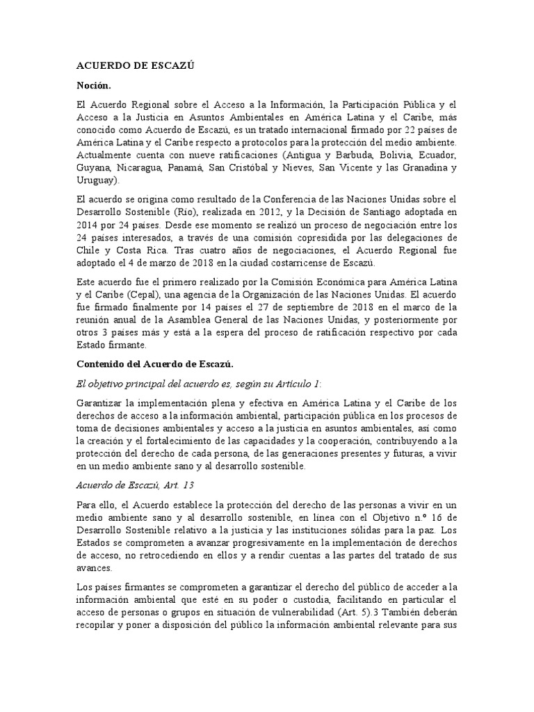 Acuerdo de Escazú | Descargar gratis PDF | America latina | Américas