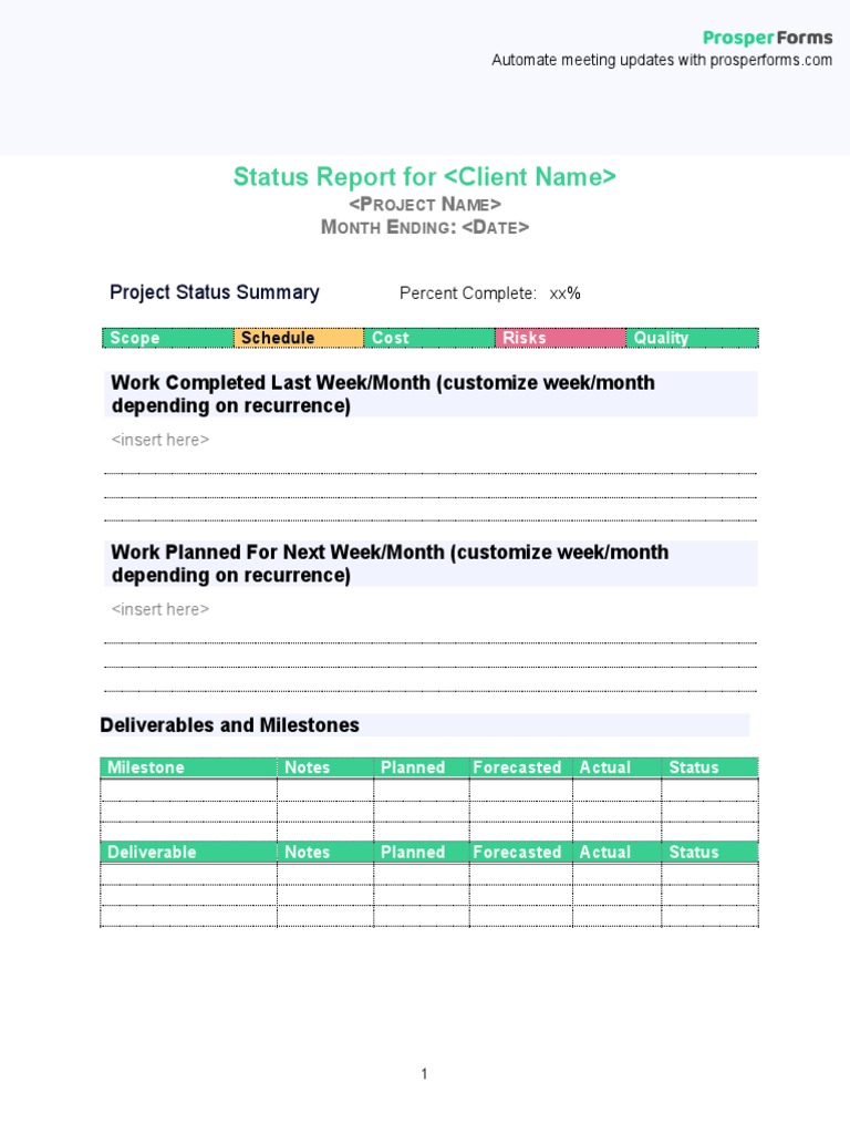 Status Report For | PDF