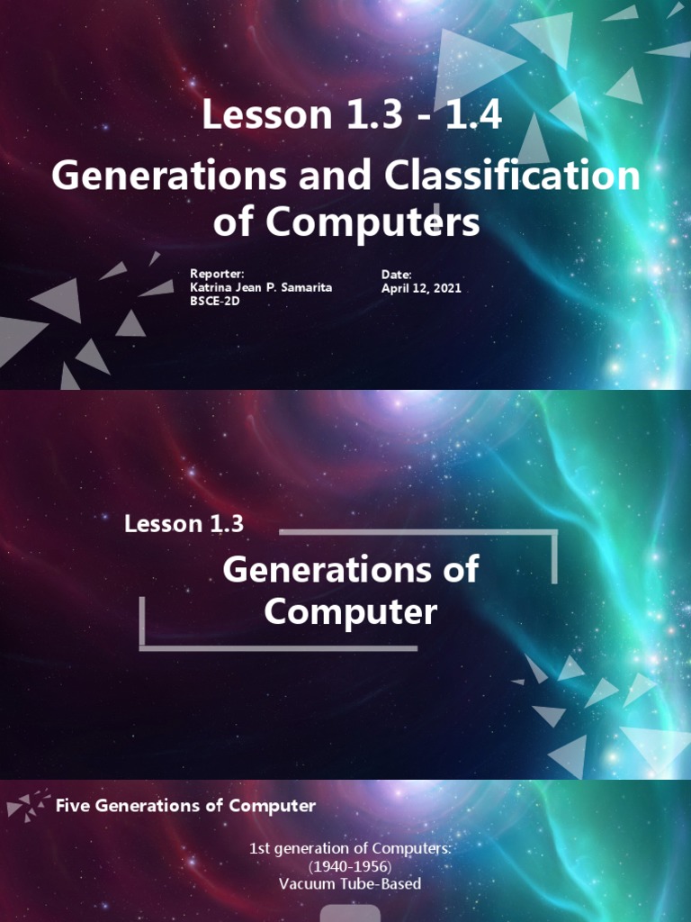 1.3-1.4 Generations and Classifications of Computer | PDF ...